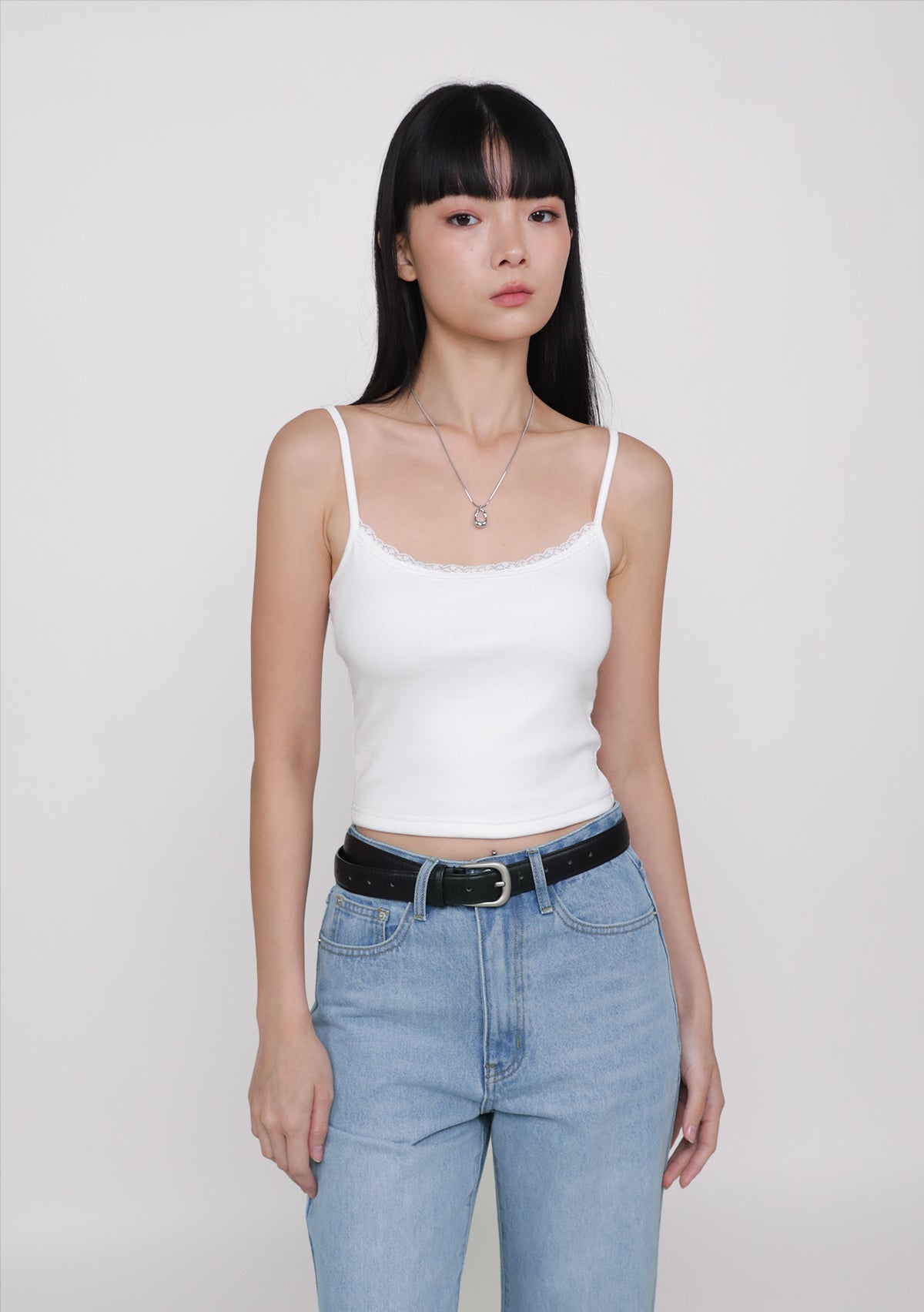 Katerina Lace Trim Spag Top – The Tinsel Rack